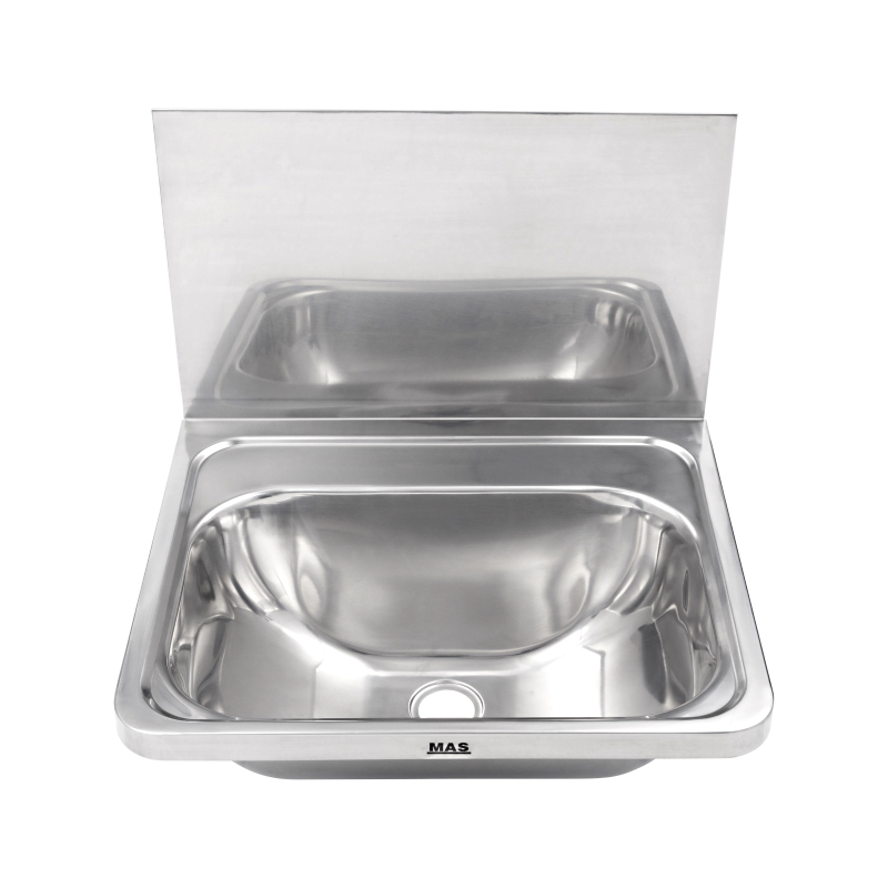 Hand Wash Basin Wall Mounted S/S 300mm Splashback | MAS
